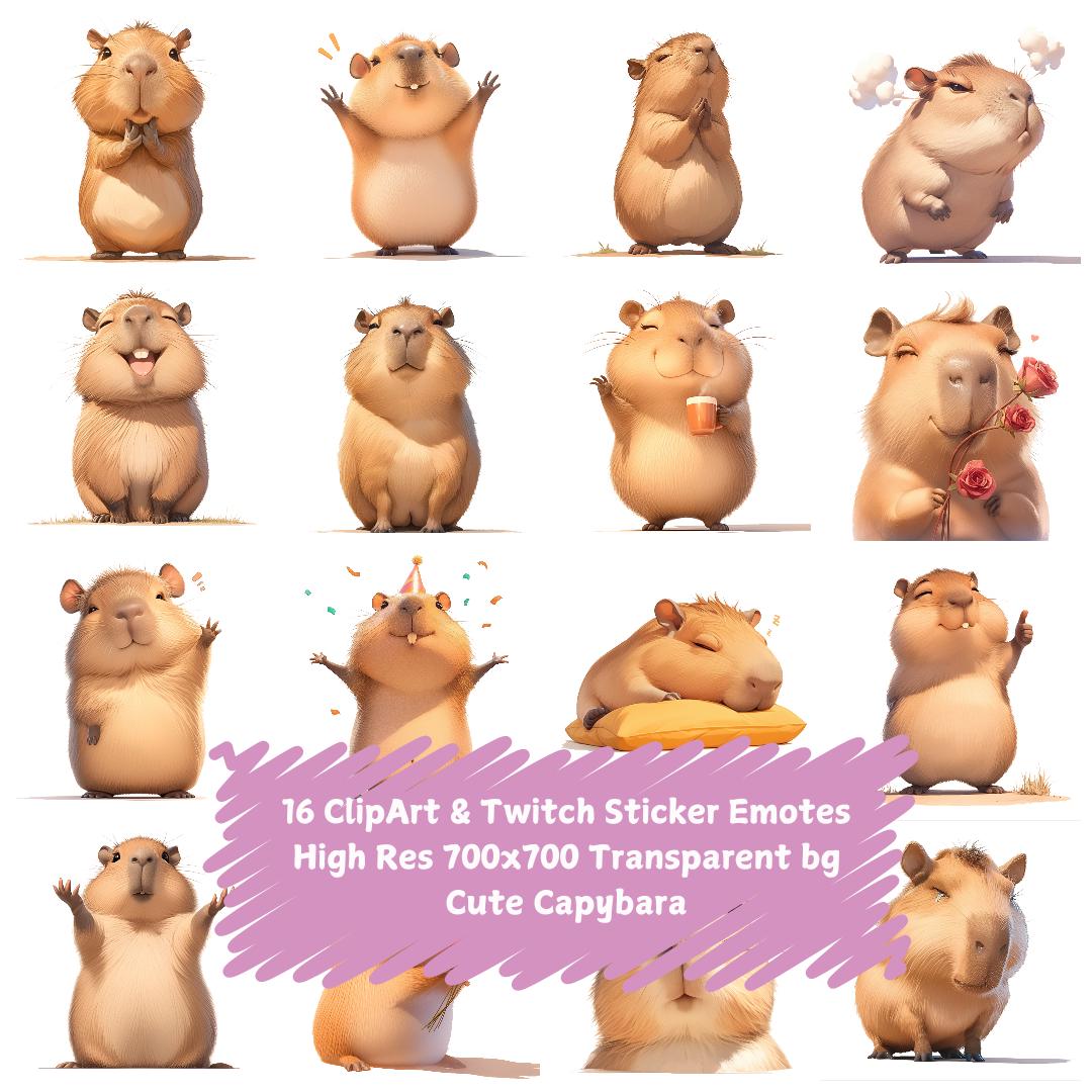 16 Cute Capybara, Twitch Sticker Emote, Transparent PNG, Clipart ...