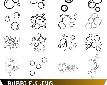 Bubble SVG Bundle, Blowing Bubbles Silhouette Clip Art, Bubbles SVG ...
