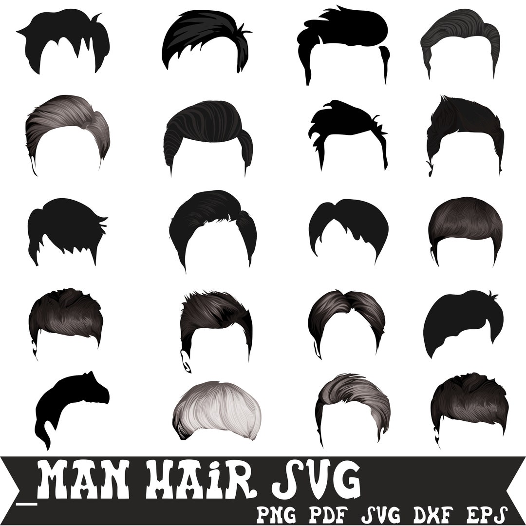 Man Hair SVG, Man Hair Bundle, Hair Svg, Haircut Svg, Hairstyle Svg ...