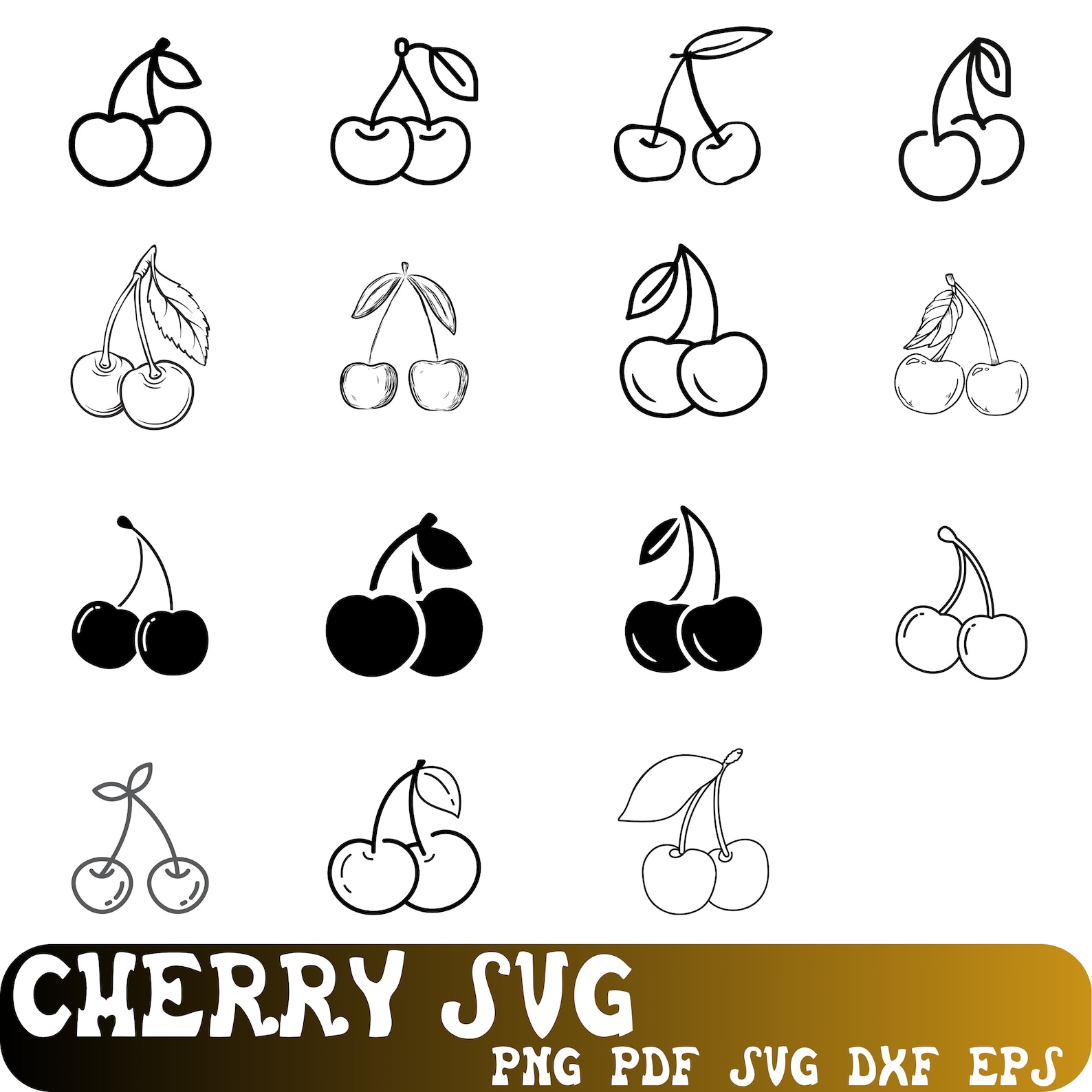 Cherry SVG, Cherries Svg, Cherry Clipart, Cherry Vector, Cherry ...