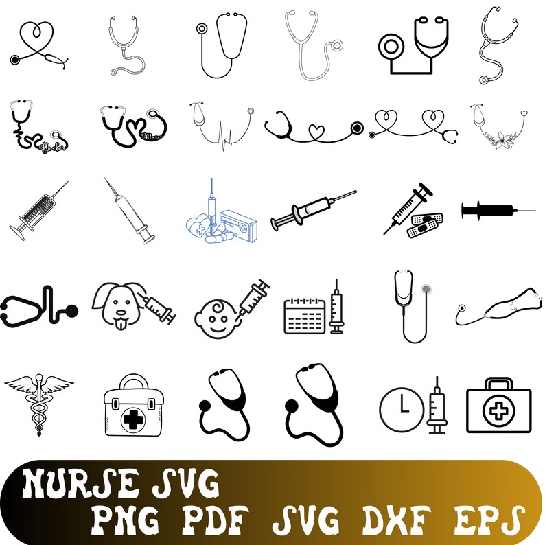 Nurse Icons SVG Bundle, Nurse Quotes SVG, Doctor Svg, Nurse Svg Heart ...