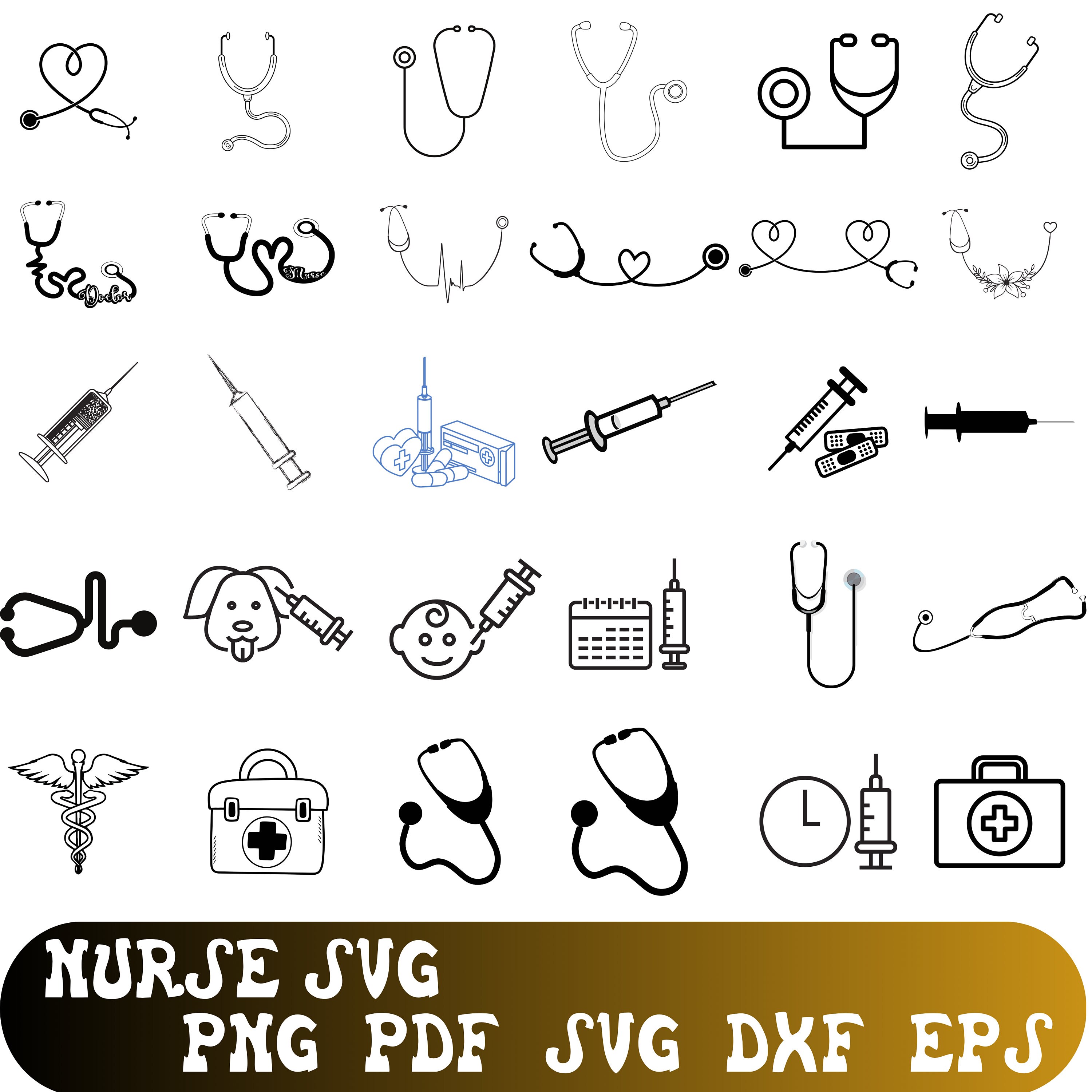 Nurse Icons SVG Bundle, Nurse Quotes SVG, Doctor Svg, Nurse Svg Heart ...