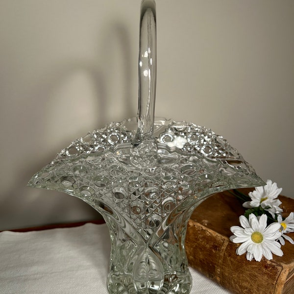Vintage Glass Basket - Etsy