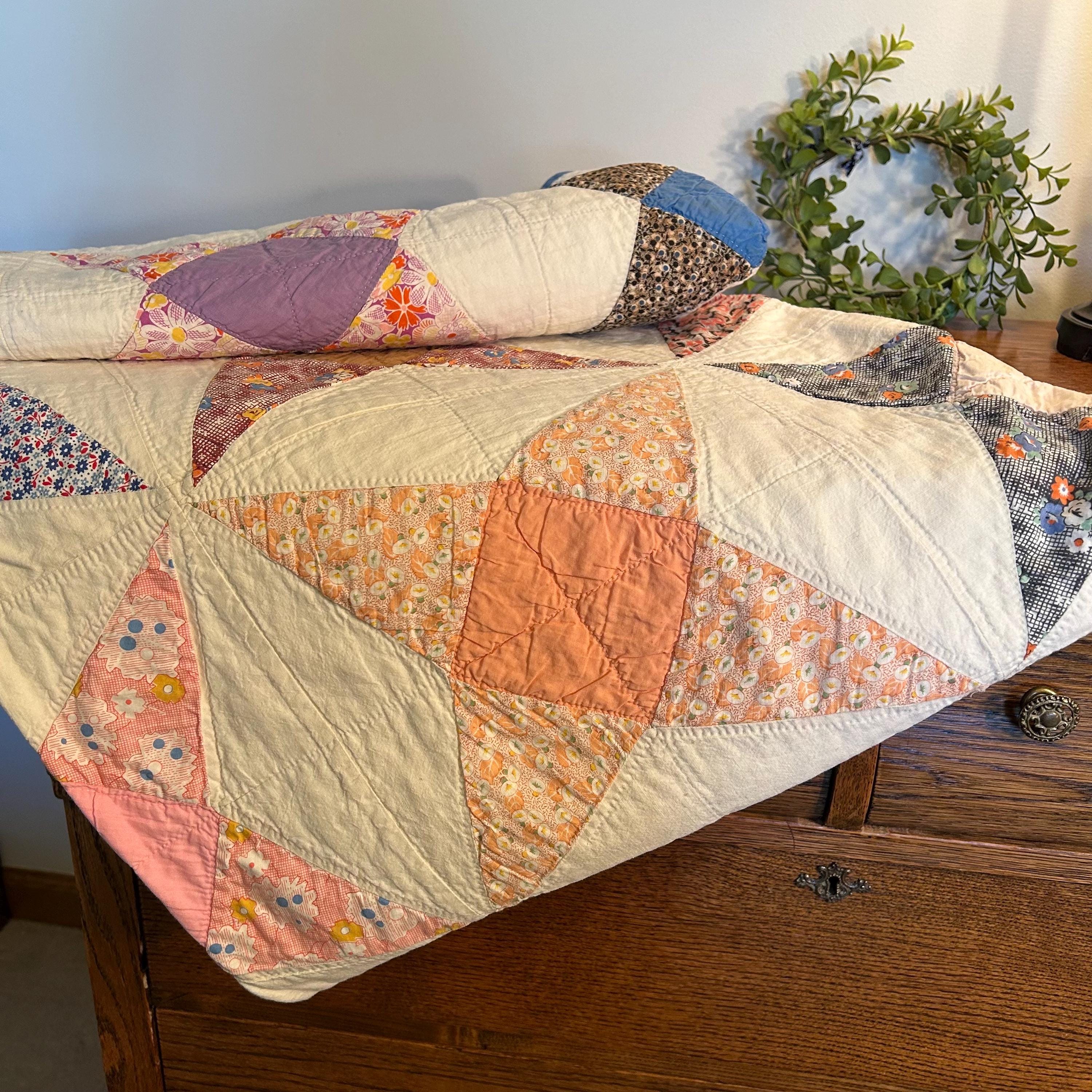 Vintage Antique Pinwheel Star Quilt 1920s 1930s Hummingbird Quilt - Etsy