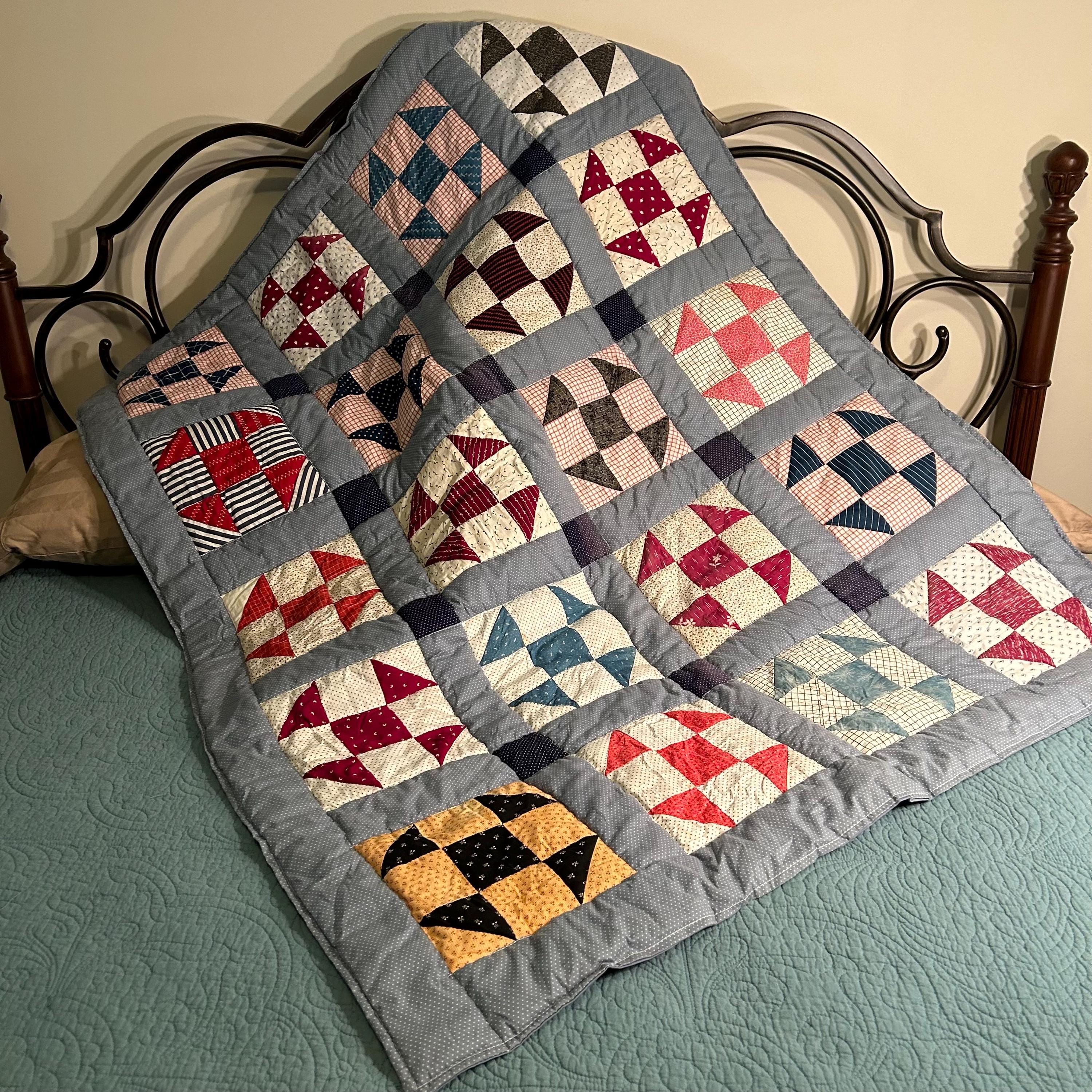 Vintage “churn Dash” Quilt “hole in the Barn” Quilt Lap Quilt - Etsy