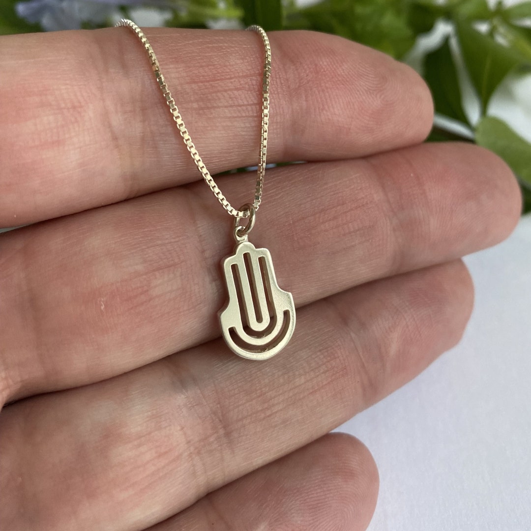 Silver Hamsa Charm Redesigned Classic, Trendy Hamsa Pendant, Hipster Silver Hamsa Necklace ...