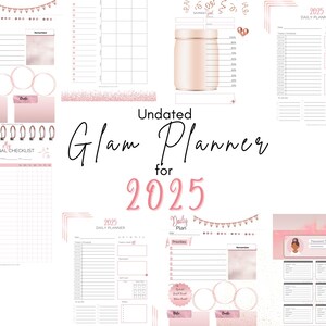 Pretty Pink 2025 Glam Printable Planner Undated - Etsy