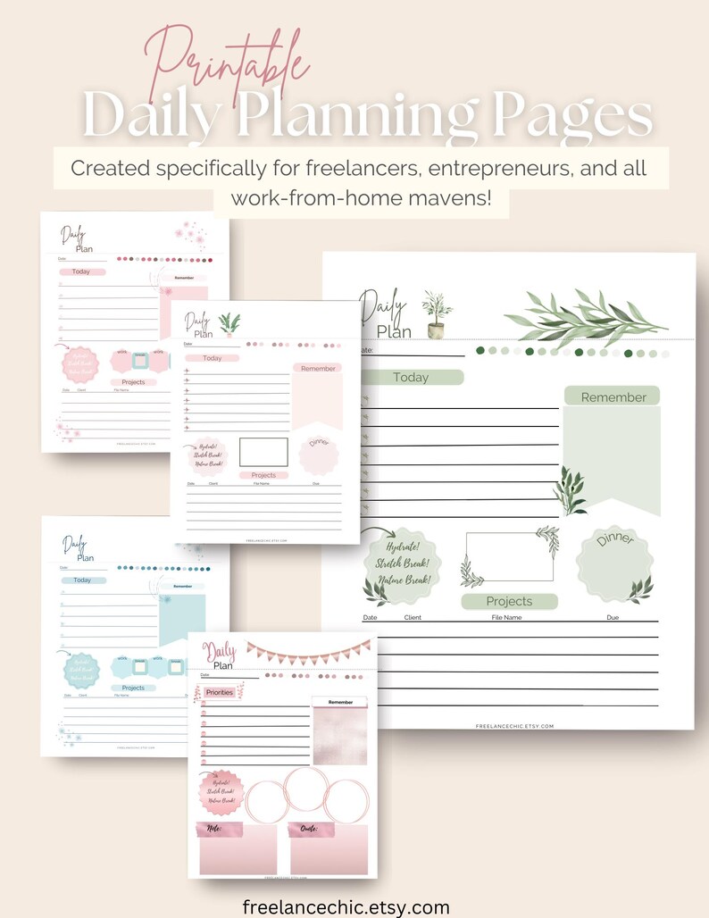Printable Planning Pages to Keep You Productive and Chic! FREE Code in ...