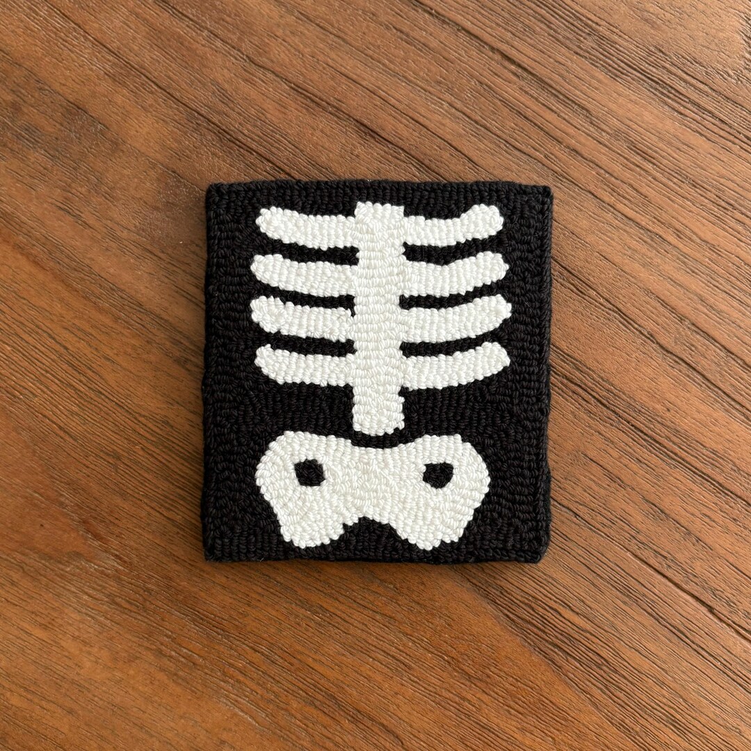 Radiograph X-ray Punch Needle Coaster, Mug Rug, Handmade Decor - Etsy