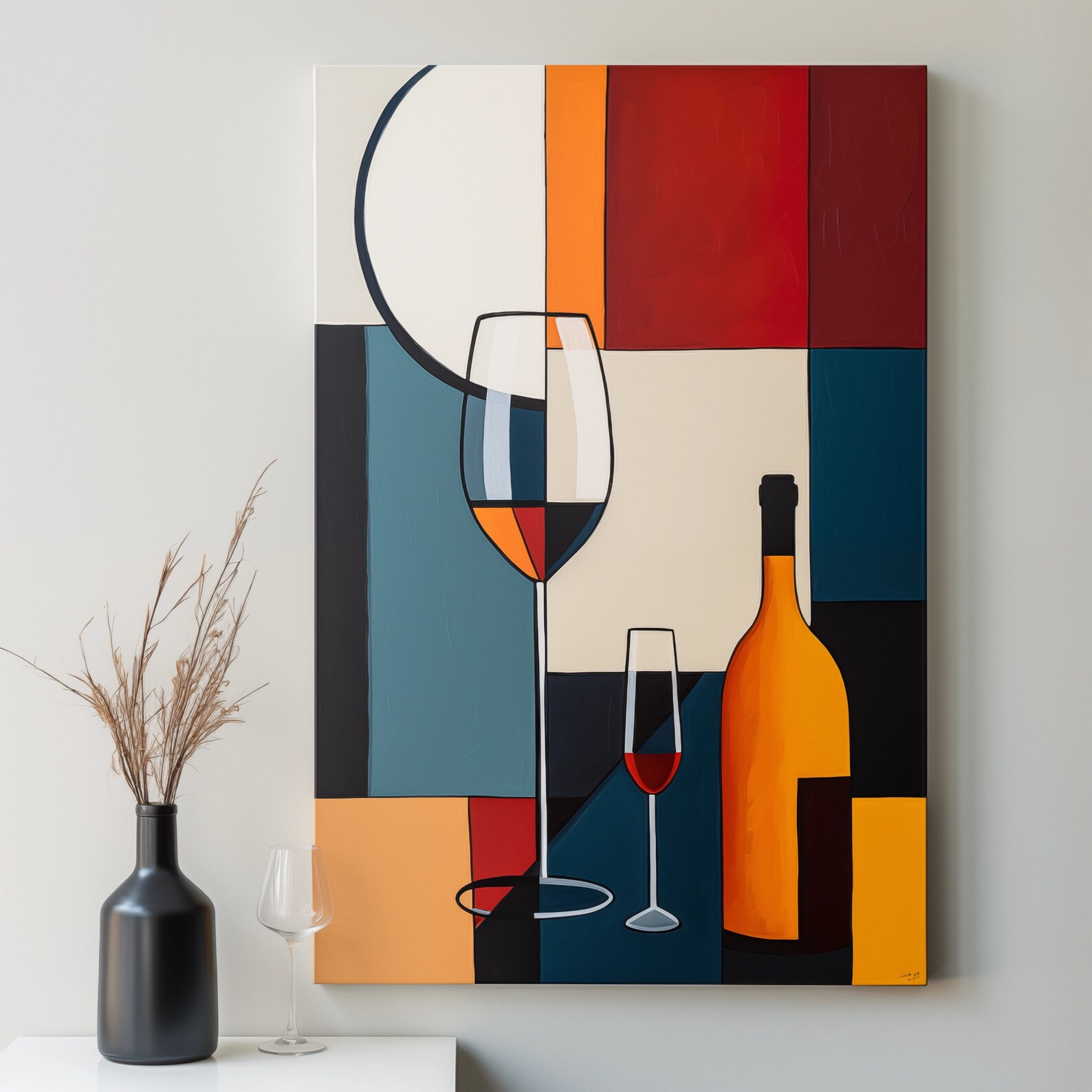 Abstract Wine Painting - Etsy