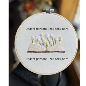 Lazy Daisy Library Book Embroidery Art / Handmade Finished Embroidered ...