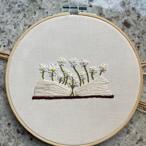 Lazy Daisy Library Book Embroidery Art / Handmade Finished Embroidered ...