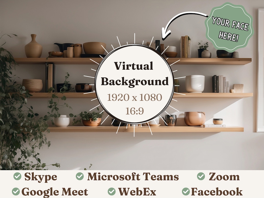 Contemporary Shelf Virtual Background | HD Quality | Personalize Your ...