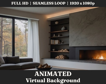 ANIMATED Cozy Rainy Library Background Video, Streaming Background Loop ...