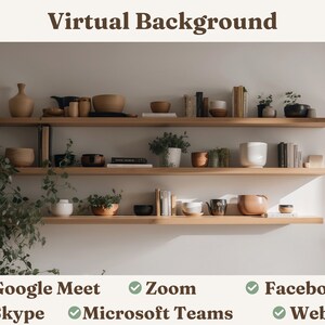 Contemporary Shelf Virtual Background | HD Quality | Personalize Your ...
