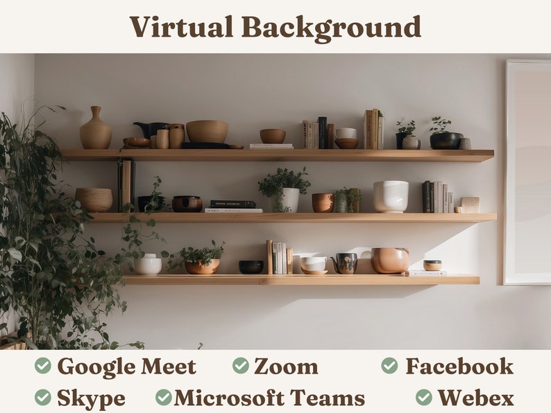 Contemporary Shelf Virtual Background | HD Quality | Personalize Your ...
