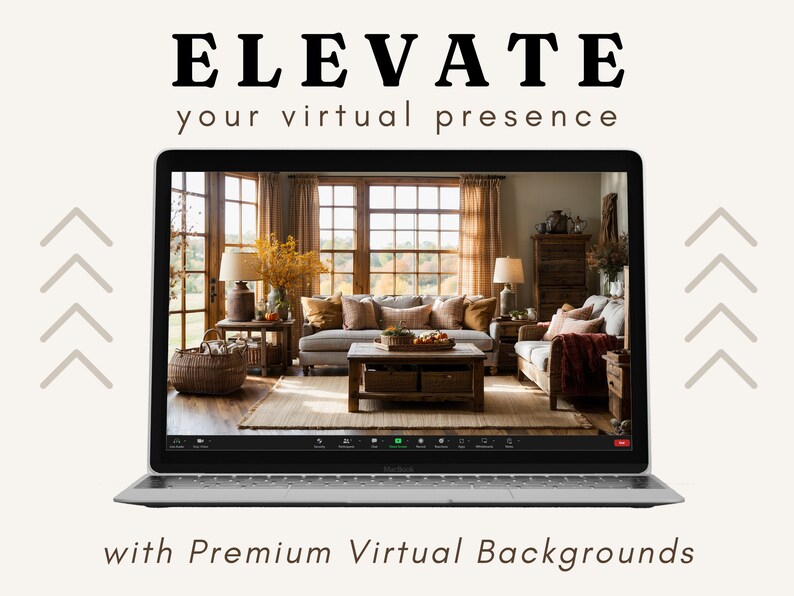 Virtual Background - Cozy Fall Den | HD Quality | Personalize Your ...