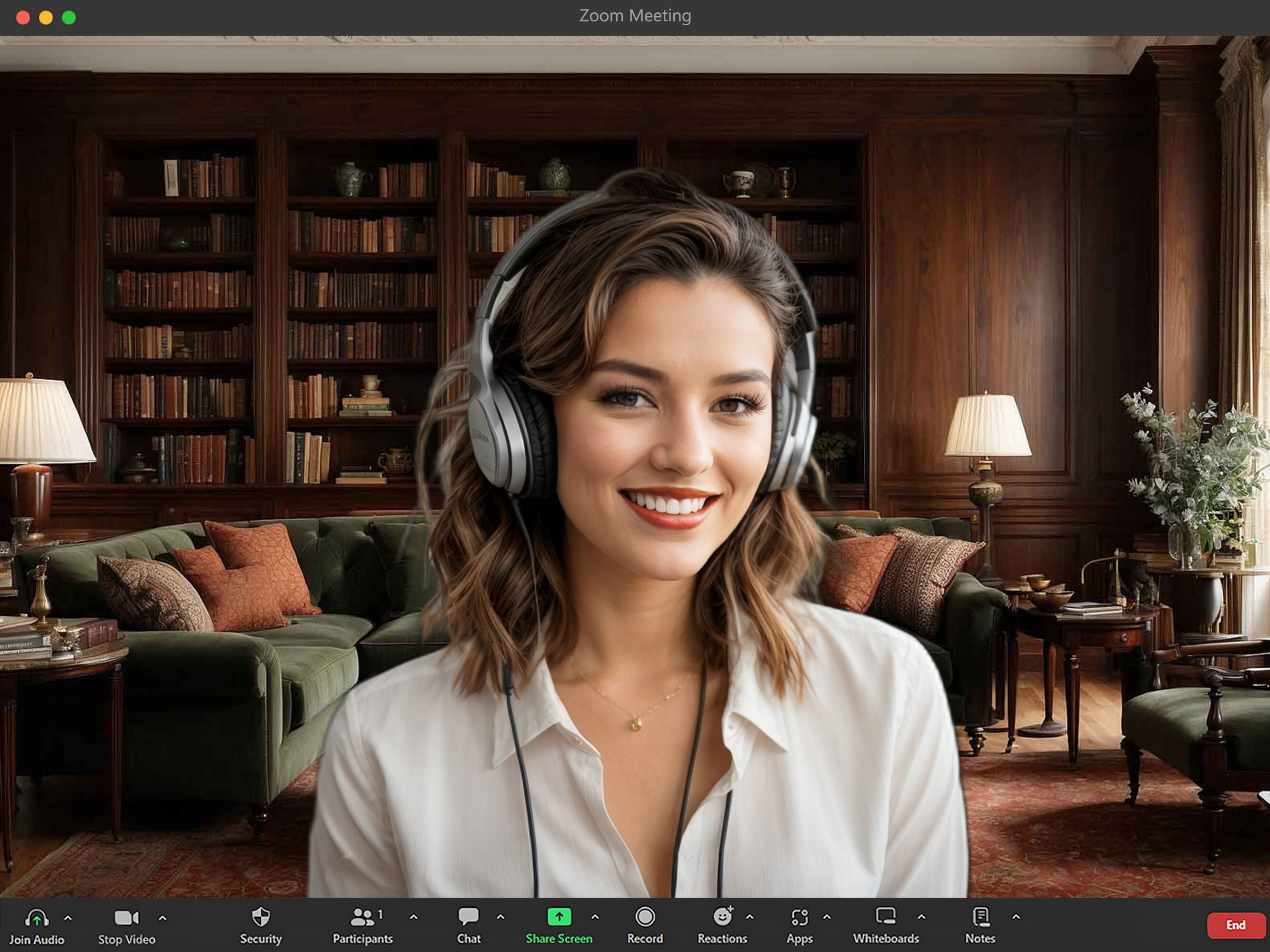 Moody Fall Study Virtual Background | HD Quality | Personalize Your ...