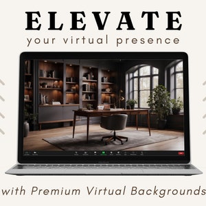 Virtual Background - Moody Dark Study | HD Quality | Personalize Your ...