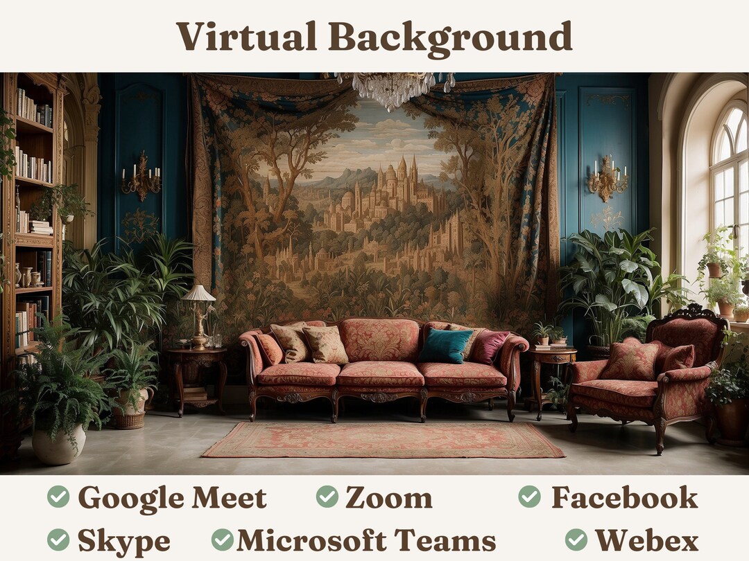 Elegant Tapestry Virtual Background | HD Quality | Personalize Your ...