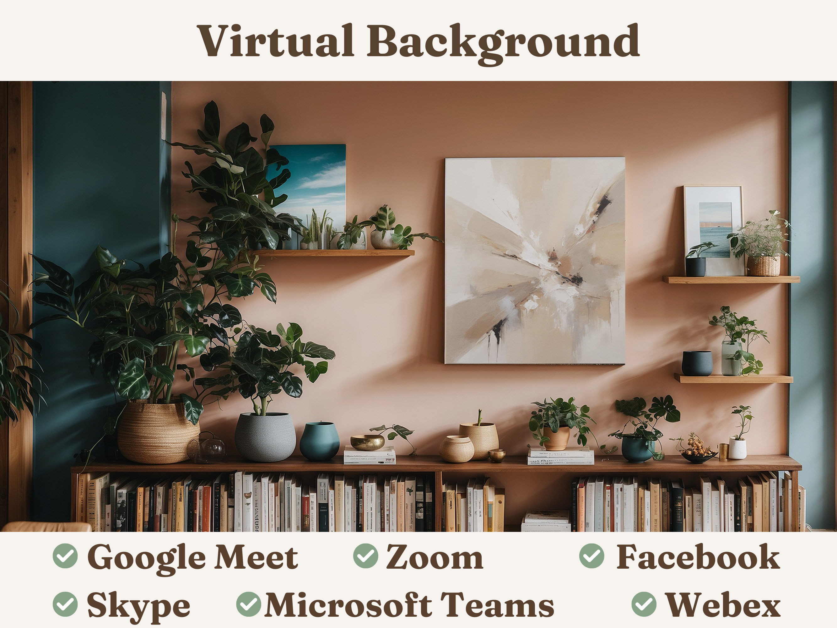 Artsy Bright Studio Virtual Background HD Quality Personalize Your ...