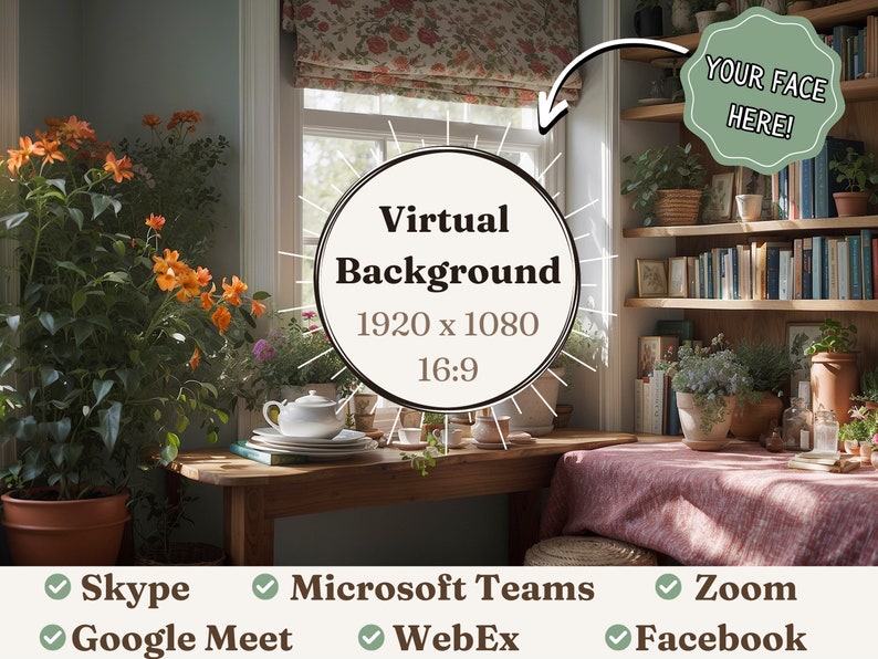 Sunny Plant Corner Virtual Background | HD Quality | Personalize Your ...