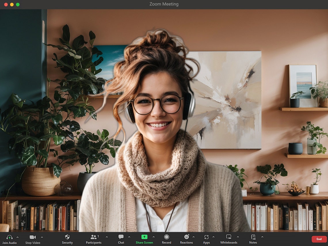 Artsy Bright Studio Virtual Background HD Quality Personalize Your ...