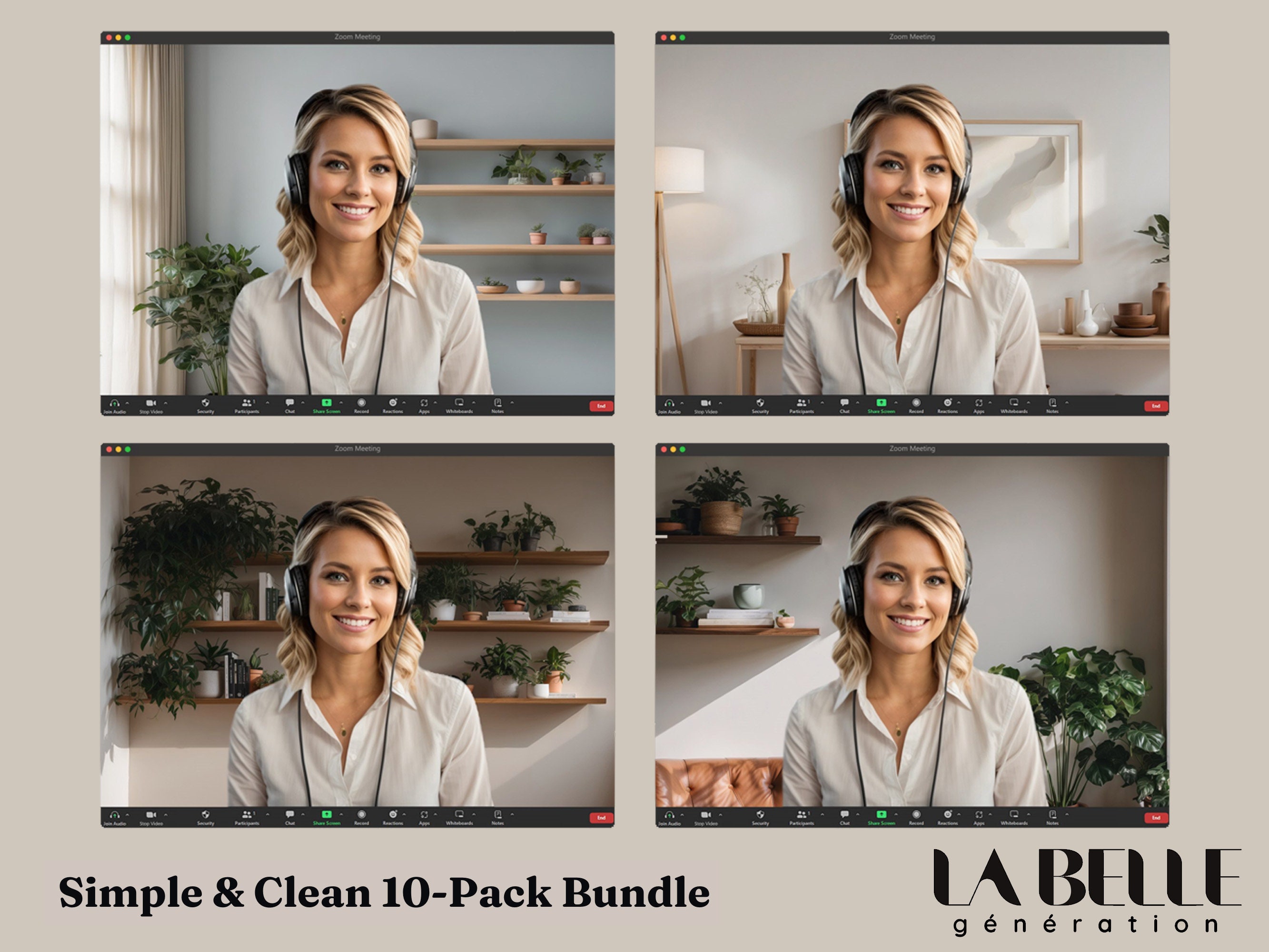 10 Simple Clean Professional Virtual Background Bundle | HD Quality ...