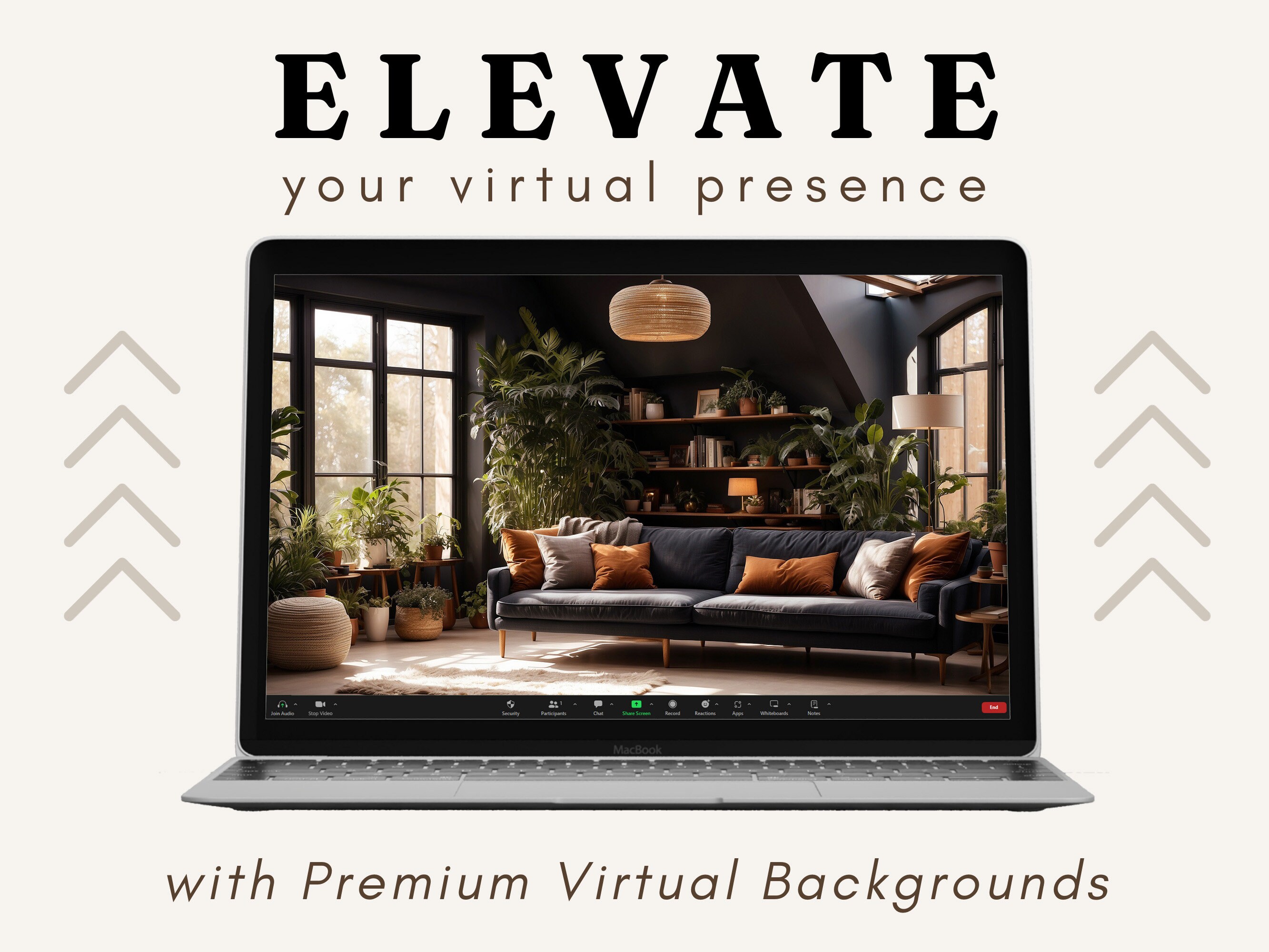 Virtual Background - Moody Sunny Den | HD Quality | Personalize Your ...