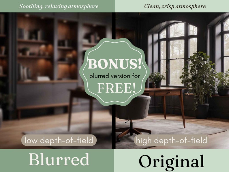 Virtual Background - Moody Dark Study | HD Quality | Personalize Your ...