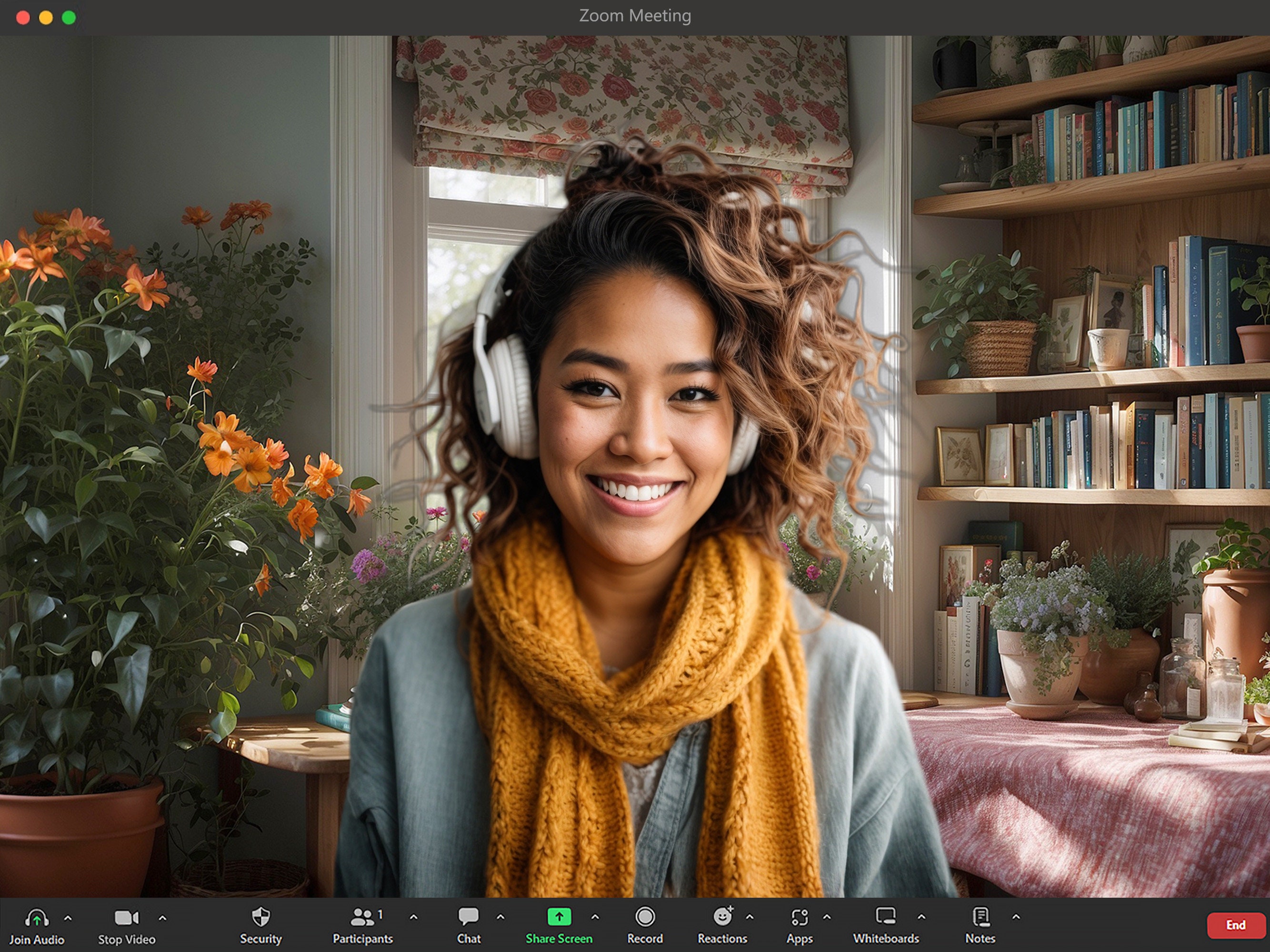 Sunny Plant Corner Virtual Background | HD Quality | Personalize Your ...