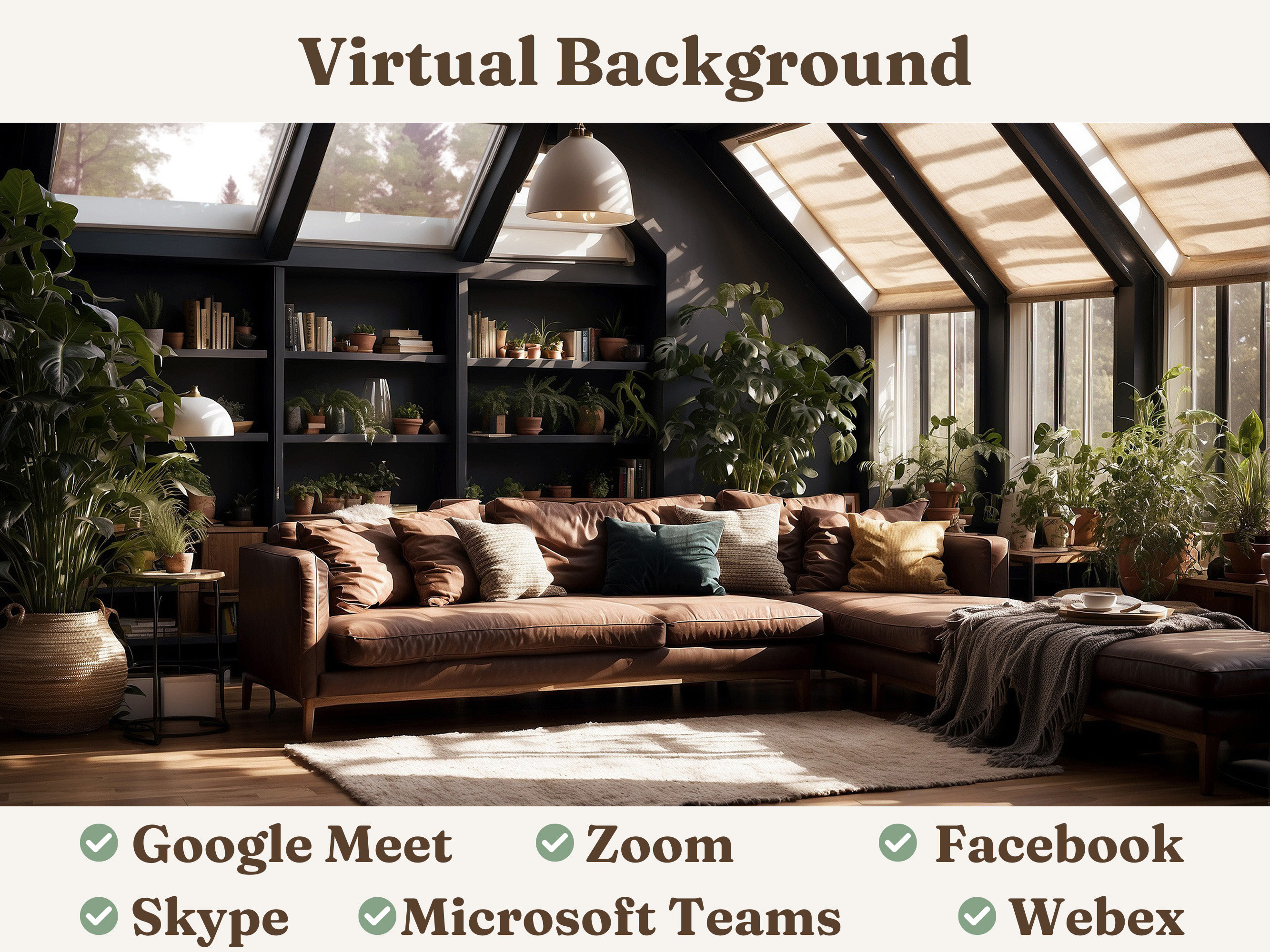 Virtual Background - Moody Sunroom | HD Quality | Personalize Your ...