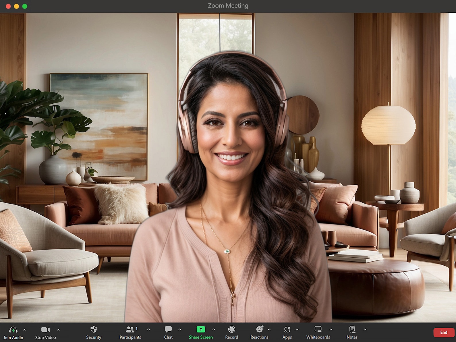 Virtual Background - Stylish Warm Room | HD Quality | Personalize Your ...