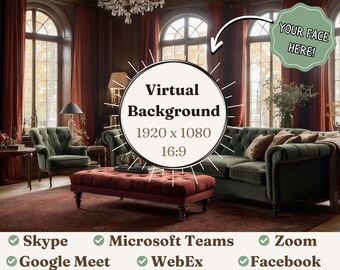 Maximalist Floral Virtual Background HD Quality Personalize Your Video ...