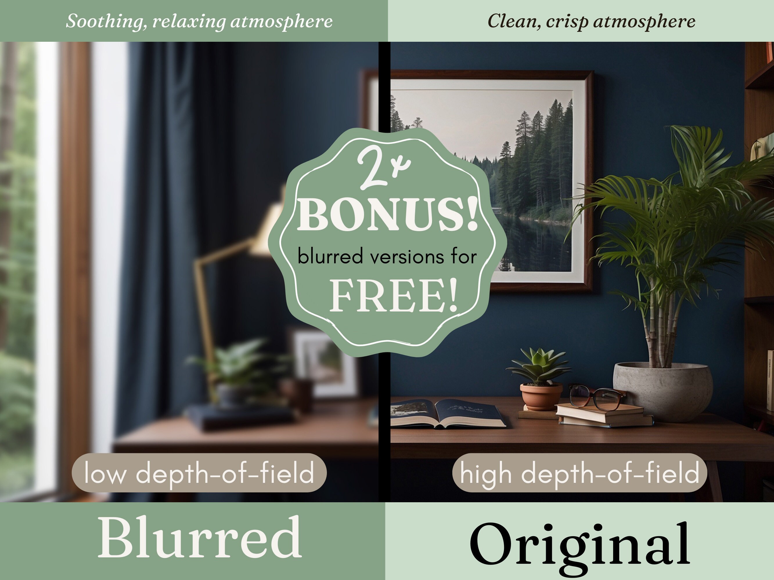 Navy Classic Study Virtual Background, Realistic Digital Zoom Back ...