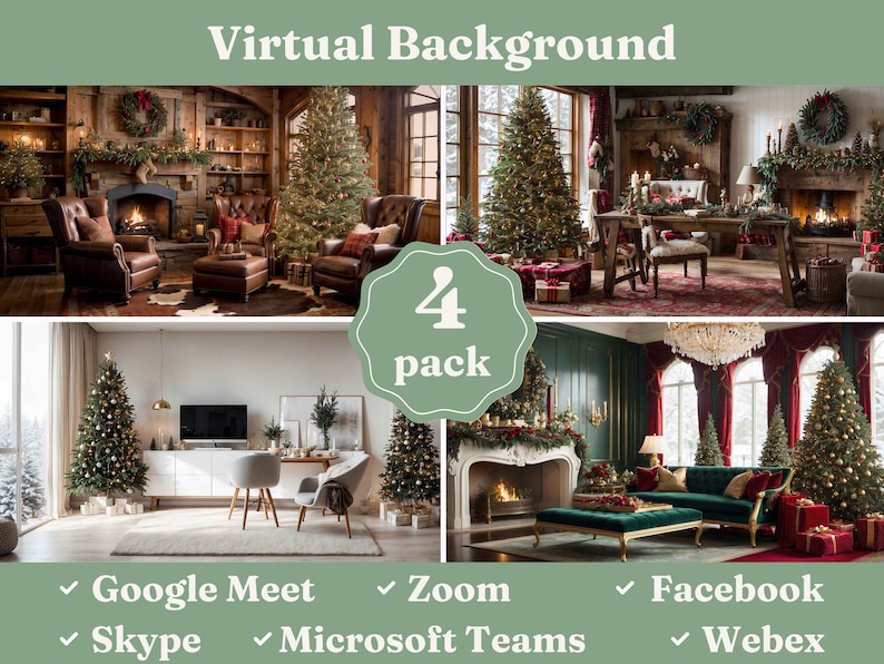 CHRISTMAS BUNDLE - Virtual Backgrounds | HD Quality | Personalize Your ...