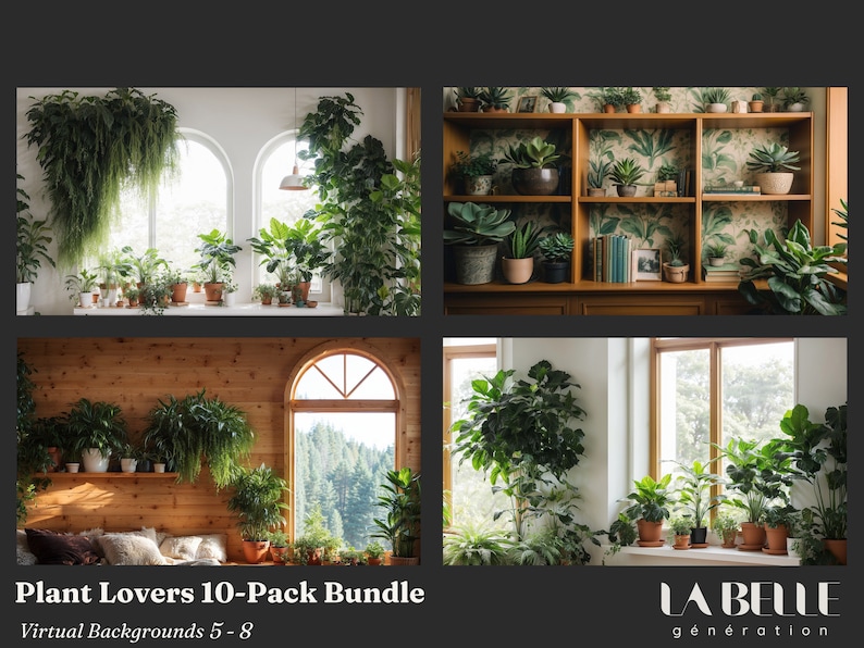 10 Plant Lovers Bundle Virtual Backgrounds, Realistic Digital Zoom ...
