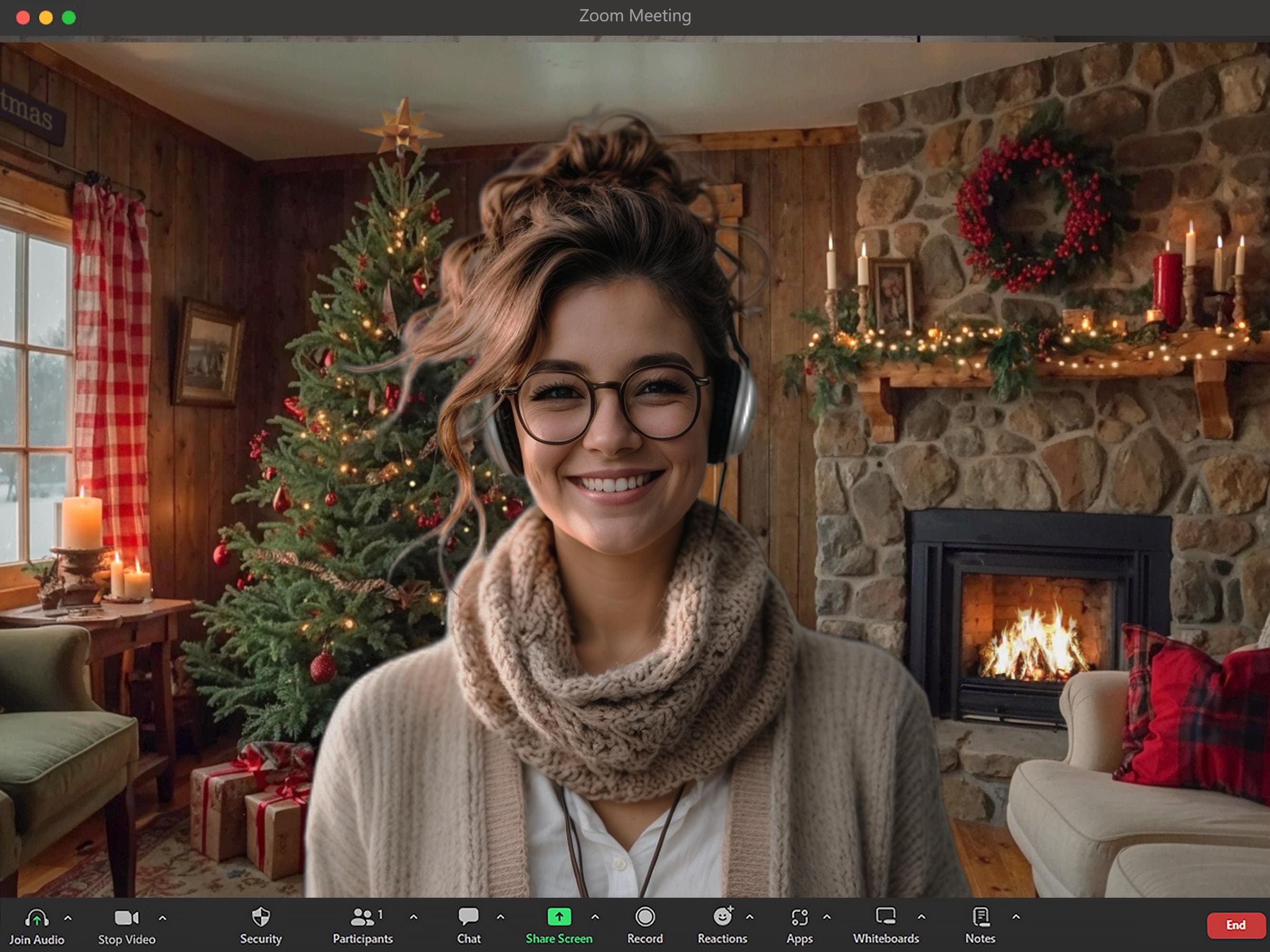 ANIMATED Rustic Cozy Christmas Background Video, Holiday Zoom ...