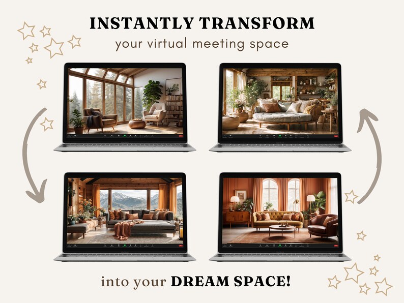 Virtual Background - Cozy Bright Den | HD Quality | Personalize Your ...