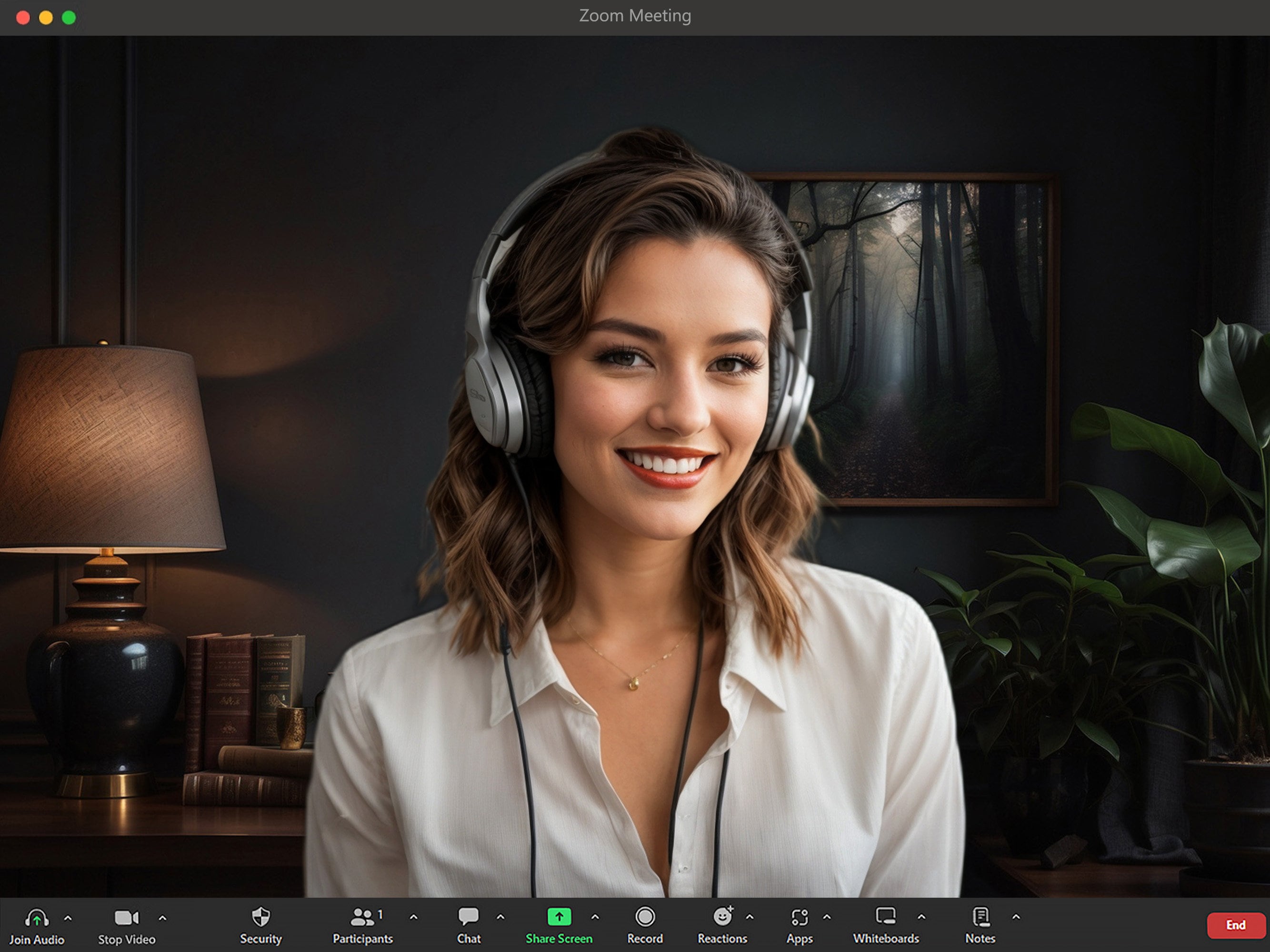 Moody Gothic Study Virtual Background, Realistic Digital Zoom Back ...
