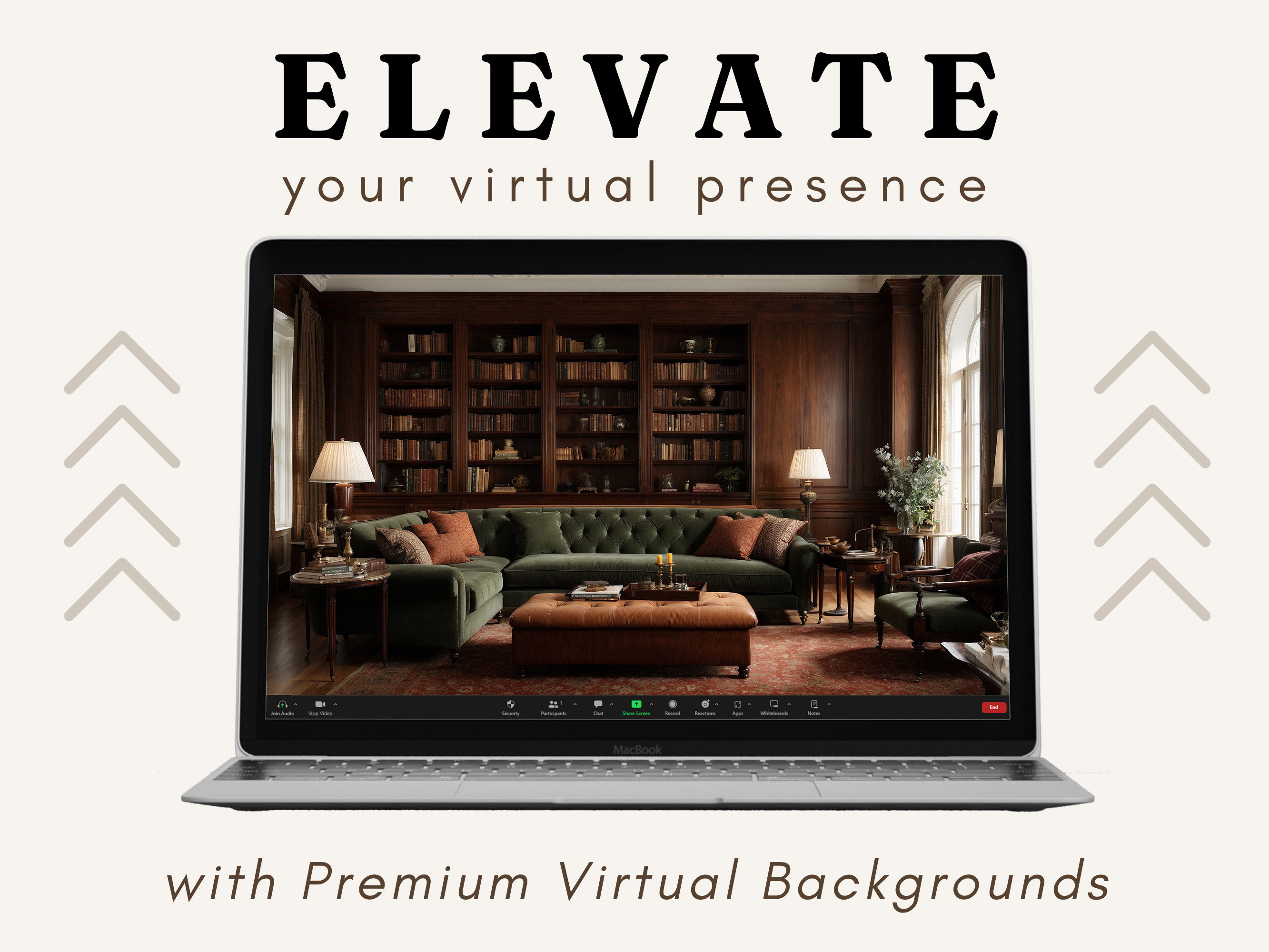 Moody Fall Study Virtual Background | HD Quality | Personalize Your ...