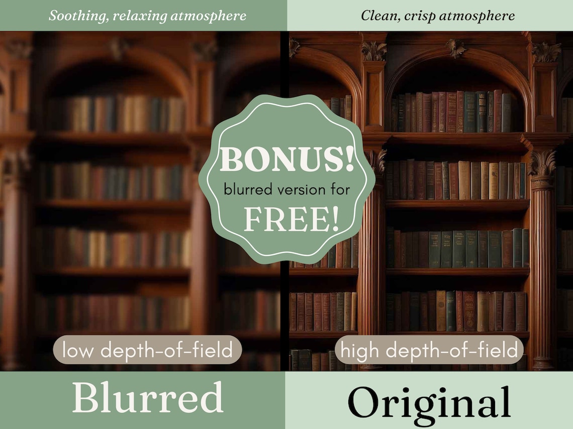 Library Bookshelf Virtual Background HD Quality - Etsy