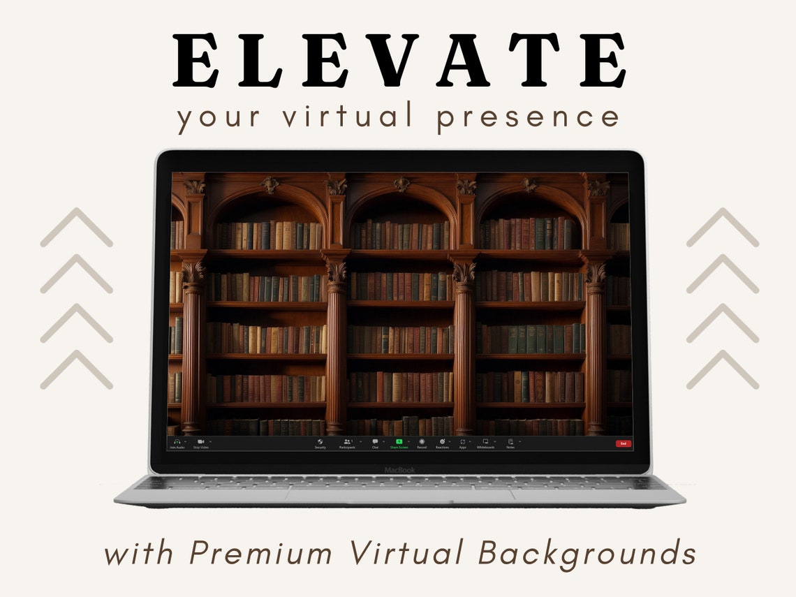 Library Bookshelf Virtual Background HD Quality - Etsy