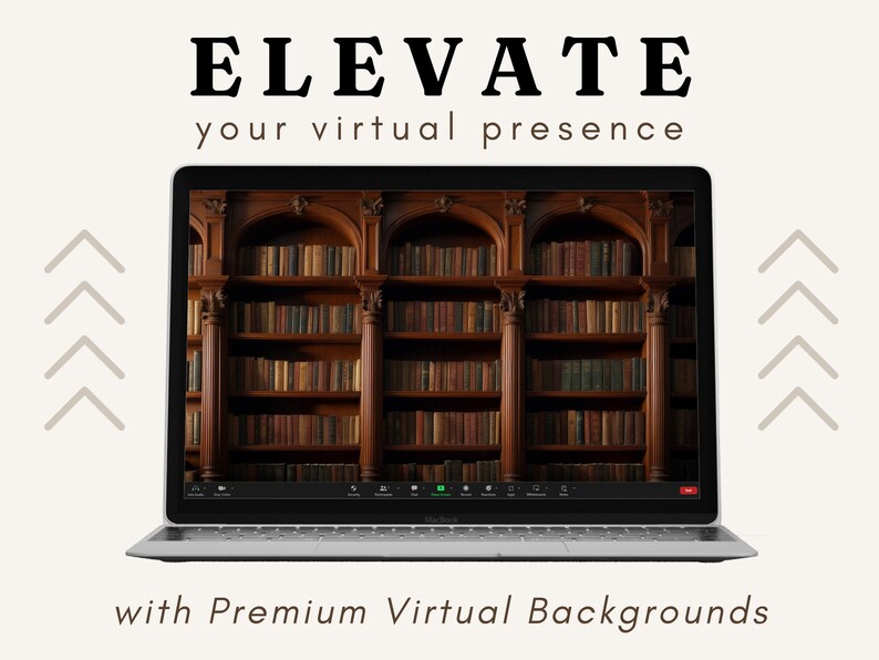 Library Bookshelf Virtual Background | HD Quality | Personalize Your ...