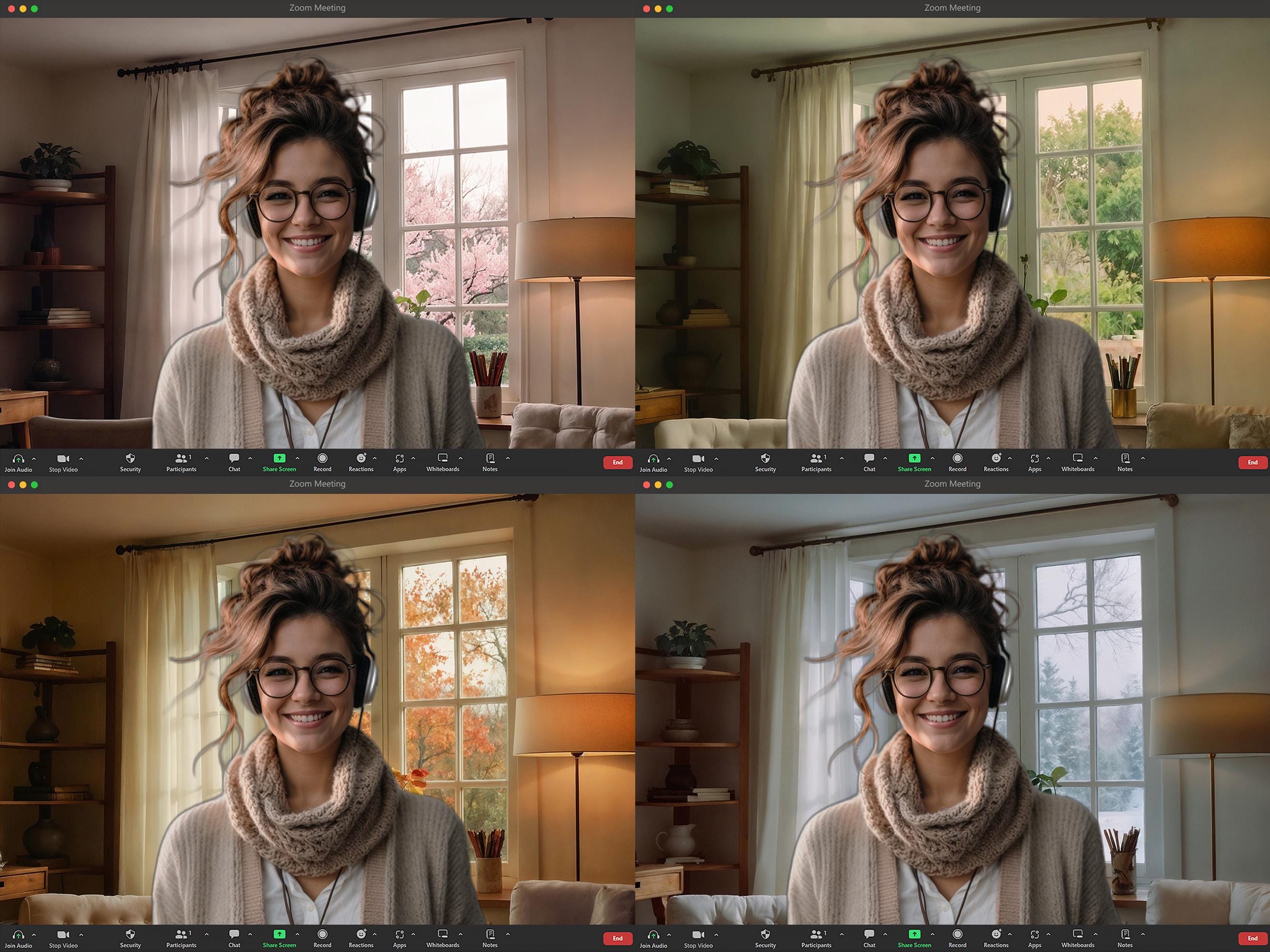 Beautiful Home Office Multi Season Virtual Background Bundle ...