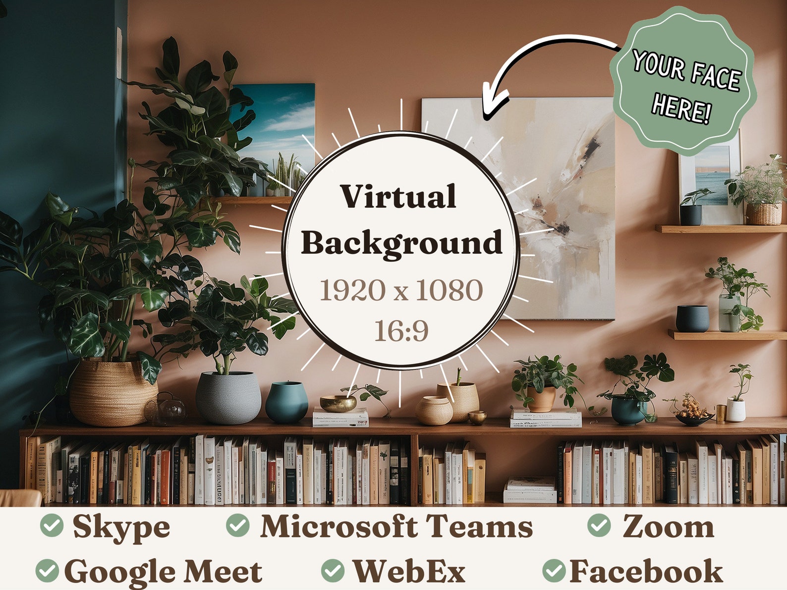 Artsy Bright Studio Virtual Background HD Quality Personalize Your ...