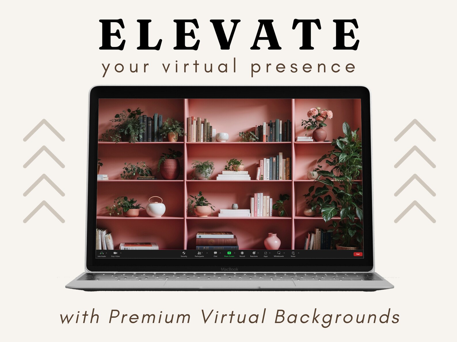 Pink Bookcase Pretty Virtual Background | HD Quality | Personalize Your ...