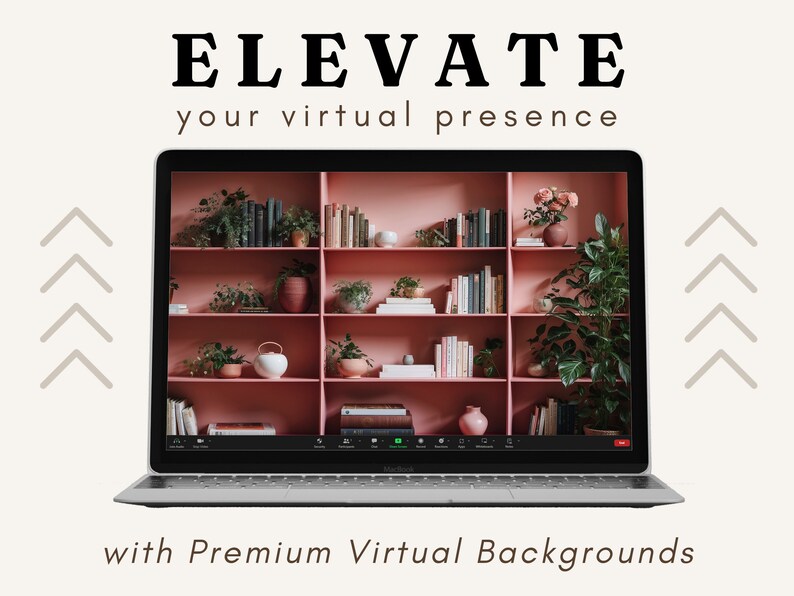 Pink Bookcase Pretty Virtual Background | HD Quality | Personalize Your ...