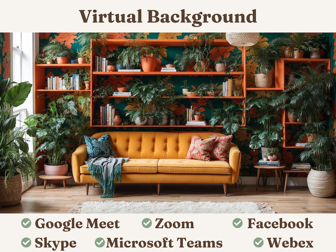 Cozy Maximalist Virtual Background | HD Quality | Personalize Your ...