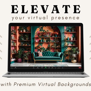 Maximalist Floral Virtual Background | HD Quality | Personalize Your ...